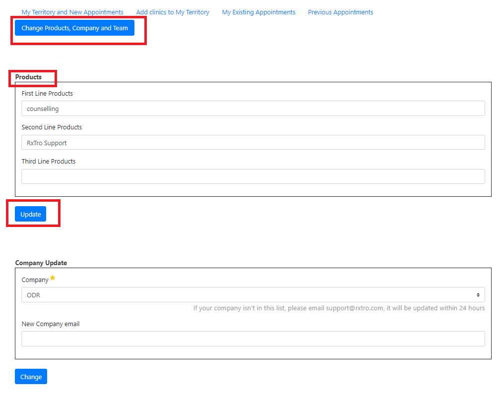 Updating Your Products